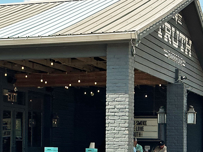 Modern meets traditional at Truth, where the building's clean lines hide ancient smoking secrets within.