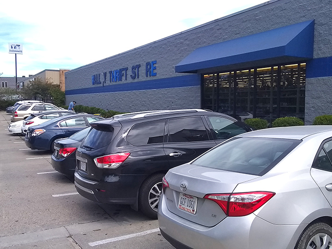 Valley Thrift Store welcomes shoppers with its distinctive blue stripe &ndash; the retail equivalent of finding money in your old jacket pocket.