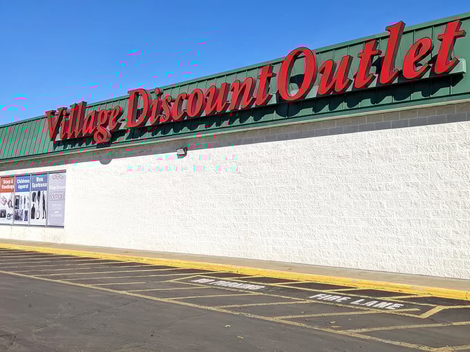 That green and red sign beckons bargain hunters like a lighthouse guides ships to safe harbor.