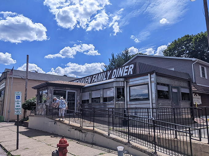 Sunshine bathes the White Haven Family Diner, where locals gather for conversations as hearty as the portions inside.