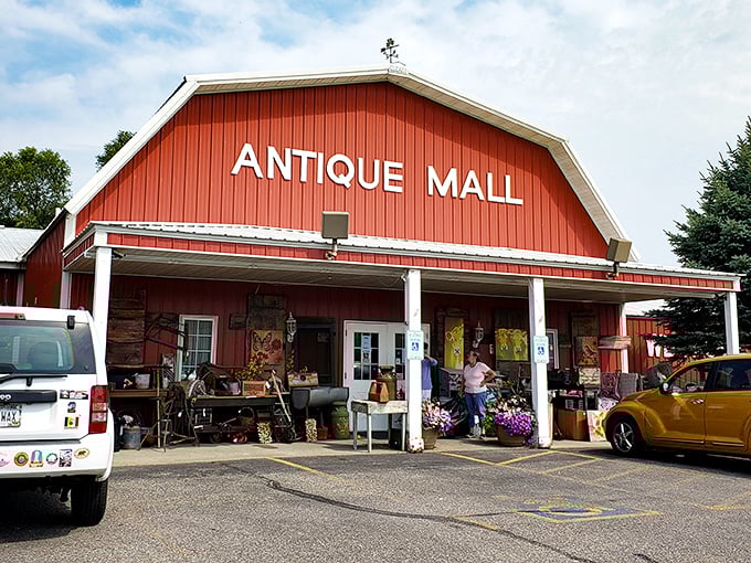 Barn-sized and bursting with treasures! This red beauty houses more stories than your favorite bookstore.