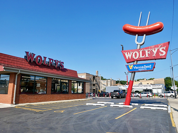 That iconic hot dog sign isn't just advertising&mdash;it's a promise of the authentic flavors waiting inside this beloved spot.
