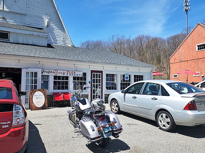 This rustic barn setting makes every vintage find feel like discovering grandma's secret attic all over again.