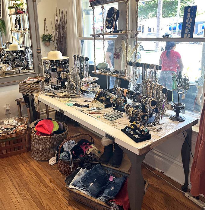 Treasure island alert! This accessories table could turn a fashion emergency into a style victory with just one perfect find.