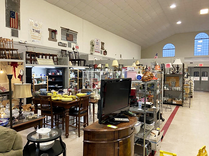 Not your grandmother's jumble sale! The meticulously organized interior makes treasure hunting feel less like archaeology and more like shopping.