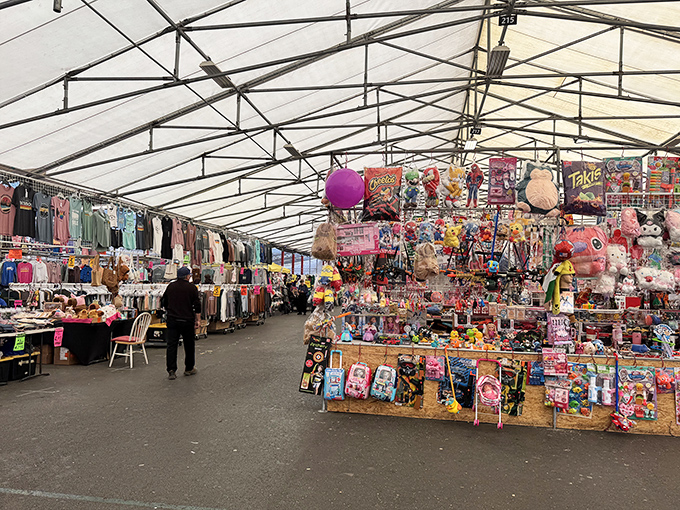 Rows of vendors stretch endlessly, creating shopping lanes that would make mall designers weep with envy.