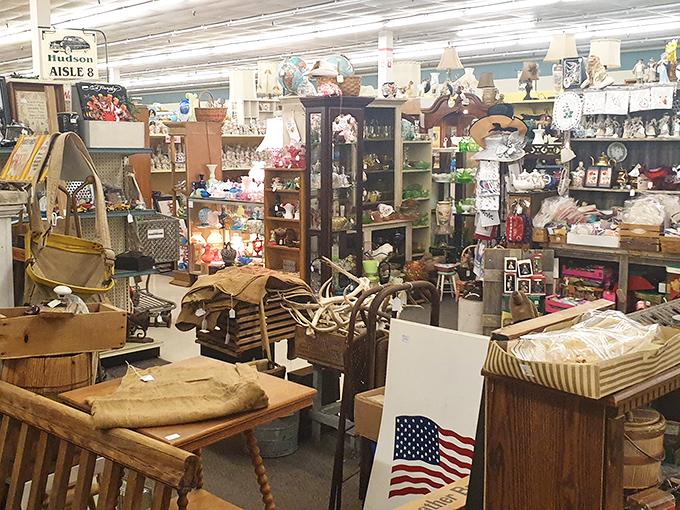 Hudson Aisle 8 showcases everything from farmhouse furniture to patriotic memorabilia. One person's attic castoff becomes another's conversation piece.