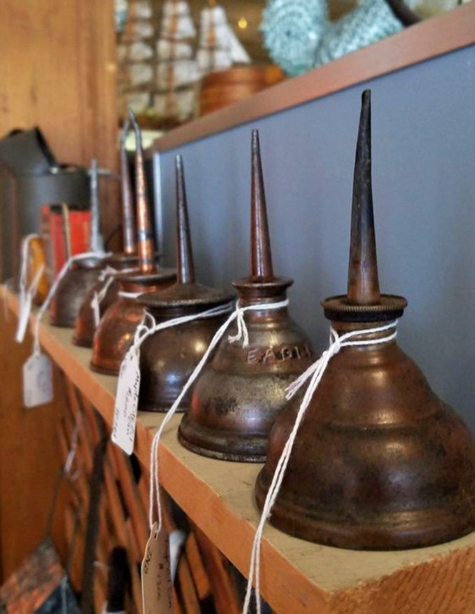 These vintage oil cans aren't just tools&mdash;they're industrial sculptures from an era when even utilitarian objects were crafted with character and built to last.