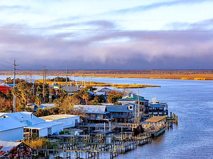 Sunset paints the Apalachicola River in golden hues, while weathered docks tell stories of generations who've made their living from these waters.