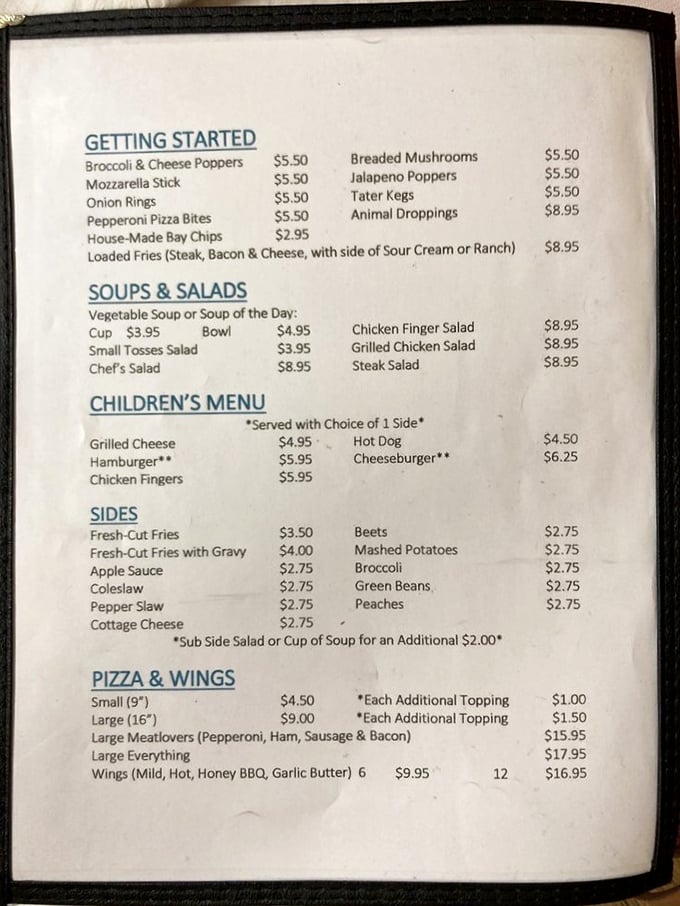 The menu doesn't mince words—straightforward comfort food at honest prices. No fancy culinary jargon here, just the promise of satisfaction that keeps locals coming back.