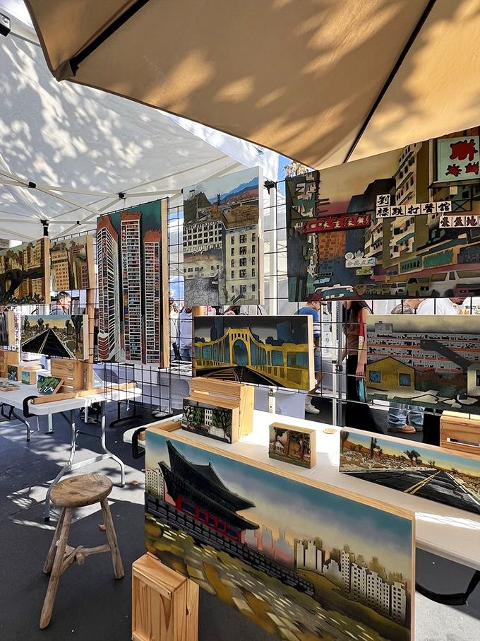 Urban landscapes and cityscapes find new admirers. One person's discarded canvas becomes another's statement piece above the living room sofa.