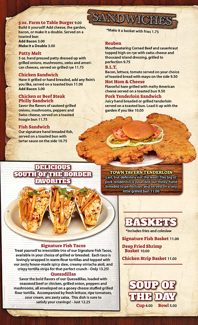 This menu isn't just reading material&mdash;it's a roadmap to happiness. The tenderloin sandwich alone is worth the drive from Indianapolis.