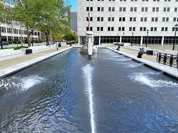 From this angle, you can appreciate the reflecting pool's serene beauty&mdash;like a judicial zen garden with one very emphatic exclamation point.
