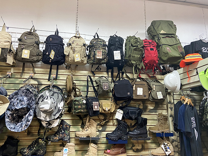Military surplus meets fashion statement - because sometimes you need a backpack that means business.