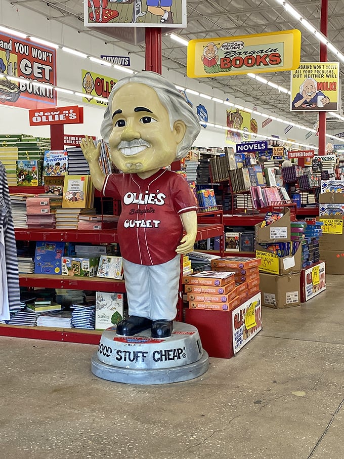 Literary treasures tower like skyscrapers of stories, each spine whispering promises of adventure at unbeatable prices.