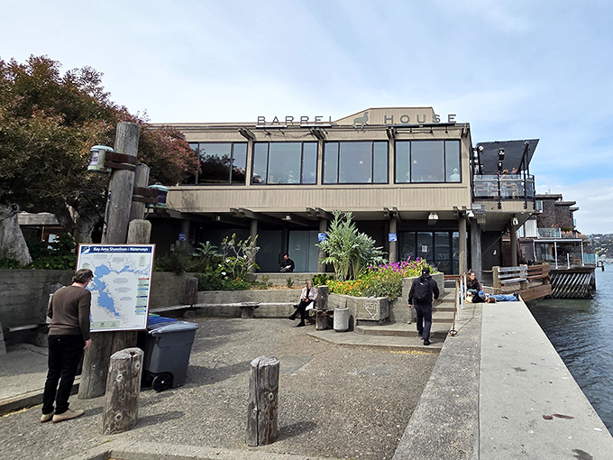 The Barrel House Tavern occupies prime waterfront real estate, offering diners panoramic bay views that rival the attention given to what's on their plates.