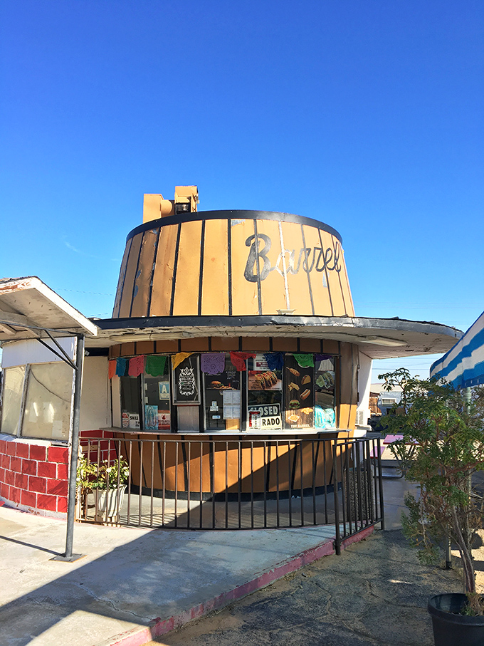 The barrel-shaped Boron Bakery stands as delicious proof that architectural whimsy didn't end with the roadside attractions of Route 66.