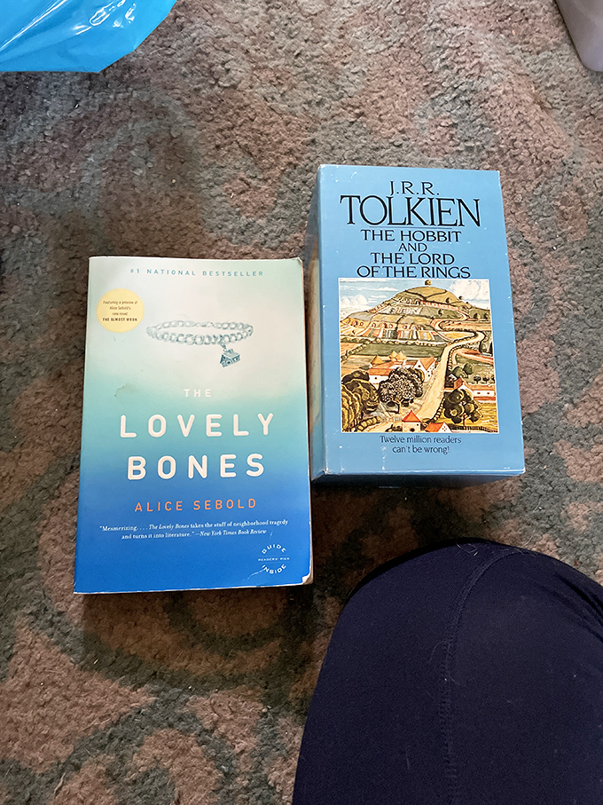 Literary gold mines await between these covers—Tolkien and Sebold for less than a fancy coffee, proving some of life's greatest escapes are secondhand.