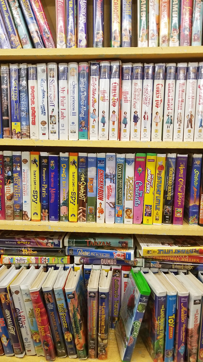 VHS paradise! Before Netflix, we had these magical plastic time capsules. Each one a nostalgic Friday night waiting to happen.