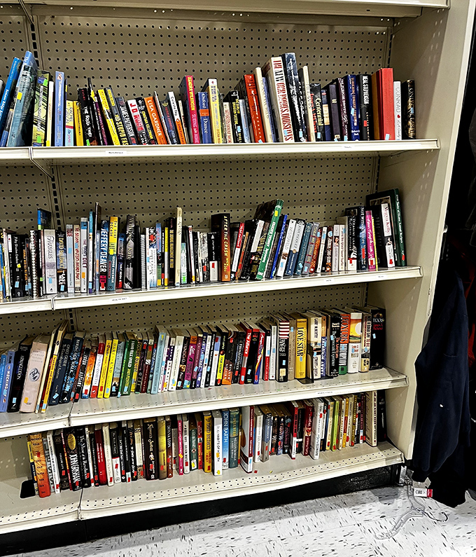 Each shelf of books tells a thousand stories before you even crack a spine. Literary treasures await at pocket-change prices.