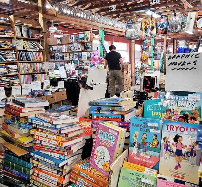 Literary treasures stacked higher than your summer reading list. The Baby-Sitters Club meets Dork Diaries in this nostalgic paper playground.