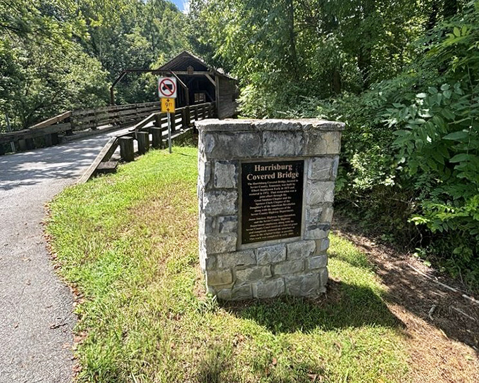 History announces itself with quiet dignity. This stone marker stands sentinel, introducing visitors to a structure that's witnessed nearly 150 years of Tennessee life.