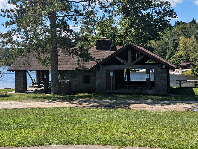 This historic stone pavilion has witnessed more family reunions and burnt marshmallows than a lifetime of summer camp movies. Rustic charm that Instagram filters try to replicate.
