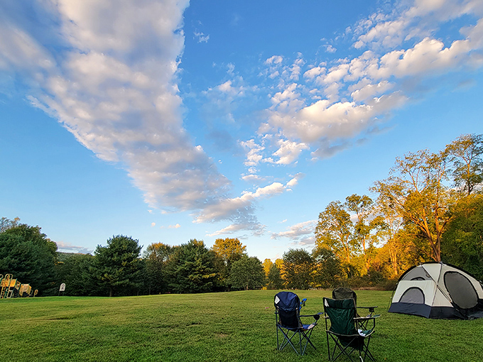 Camping under Pennsylvania skies where the clouds put on a better show than anything streaming on your devices back home.