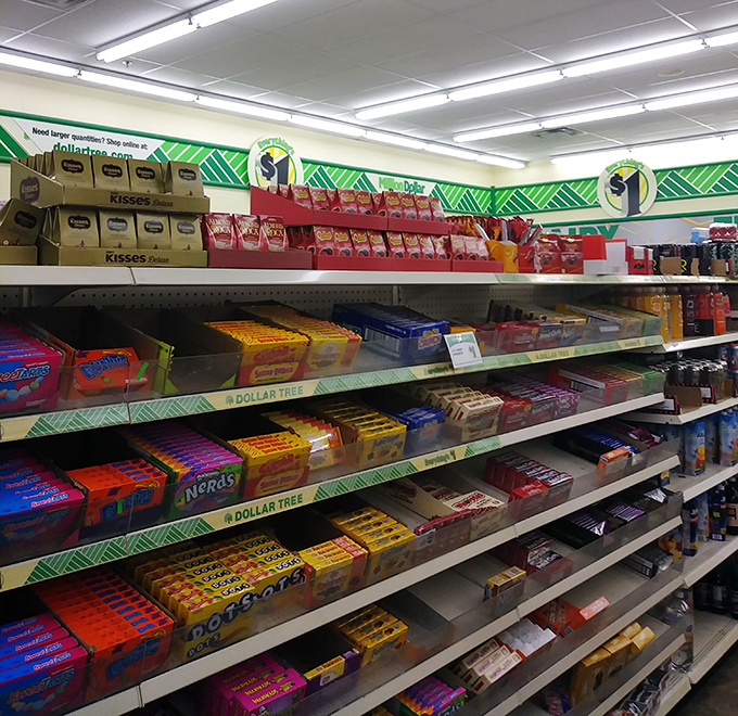 Candy land for grown-ups! The chocolate aisle offers name-brand temptations that somehow taste even sweeter when they cost just a buck.