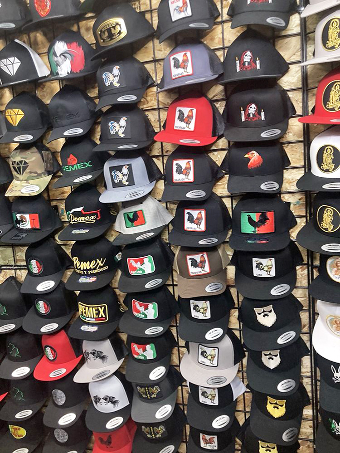 A wall of personality where your head can make a statement before your mouth does. Rooster logos seem particularly popular!