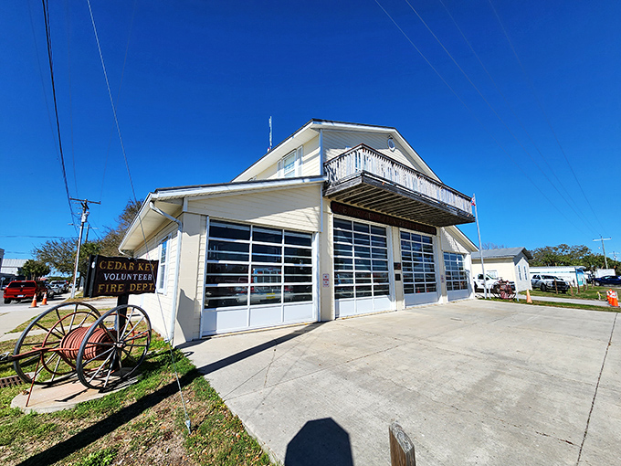 The volunteer fire department &ndash; where small-town heroes gather between fishing trips and community cookouts, ready when needed.