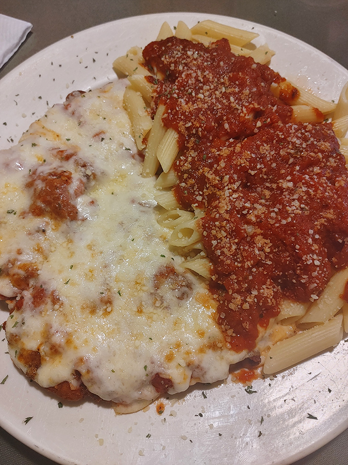 The star of the show: Chicken parmesan that makes other versions seem like distant, less successful relatives. That cheese pull deserves its own ZIP code.