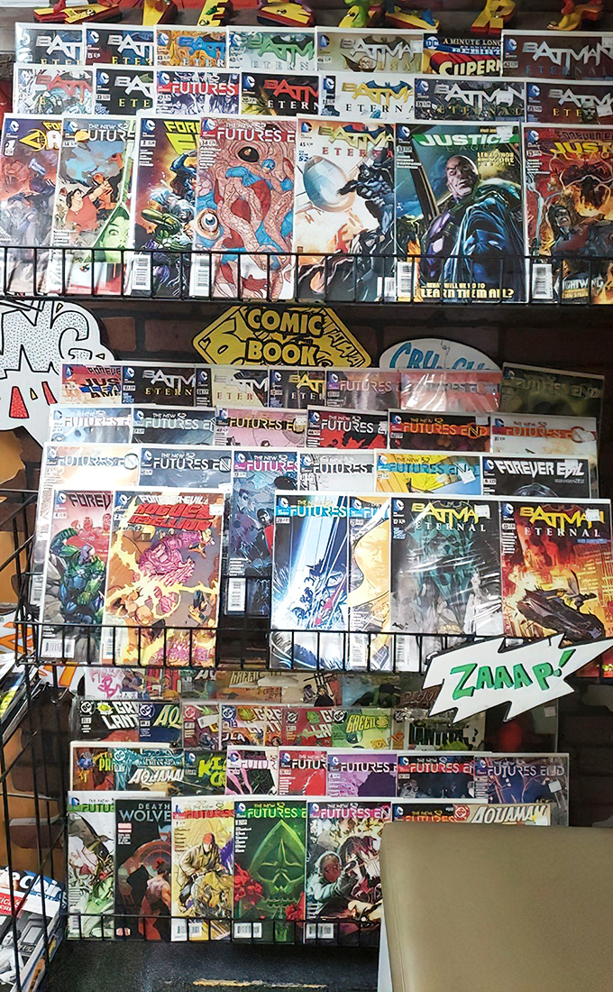 Comic book heaven! Batman, Justice League, and other superheroes await adoption by collectors who appreciate that saving the world can be affordable.