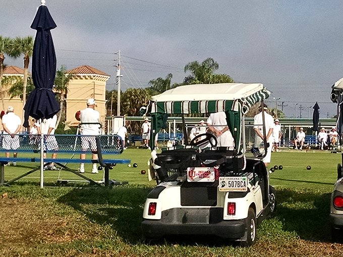 Where lawn bowling meets golf cart culture &ndash; a quintessential Kings Point scene that perfectly captures active retirement in the Sunshine State.