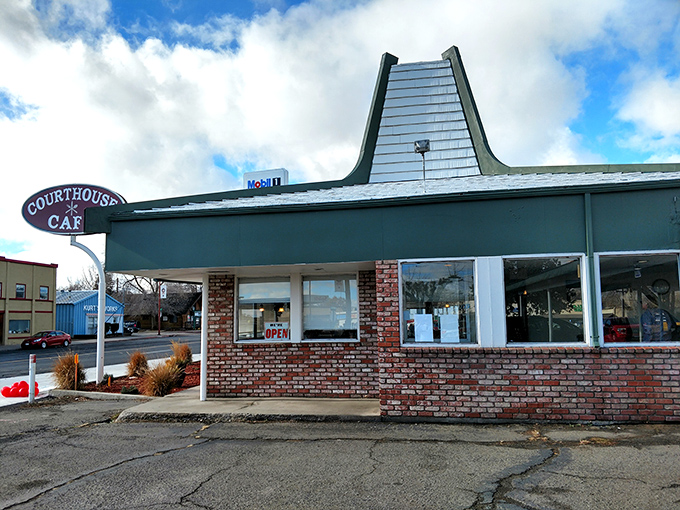The Courthouse Cafe's distinctive mid-century architecture looks like it was plucked from "The Jetsons" &ndash; serving up nostalgia with a side of home fries.