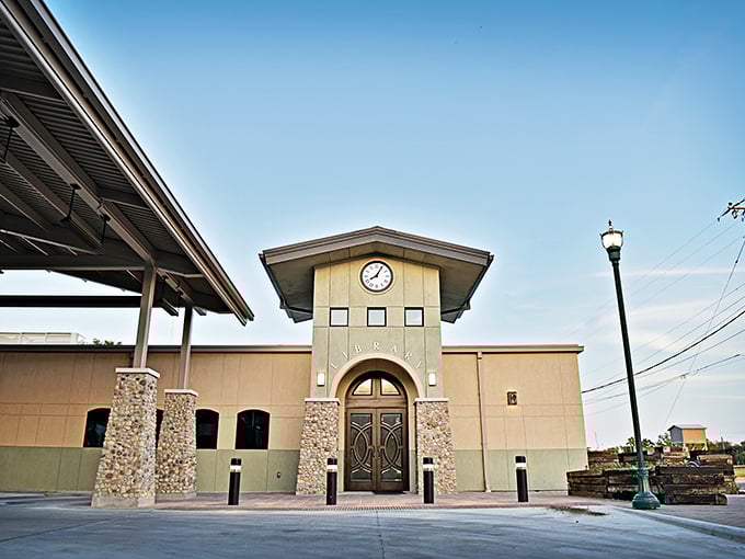 Modern convenience meets small-town charm at this welcoming community library and gathering space.