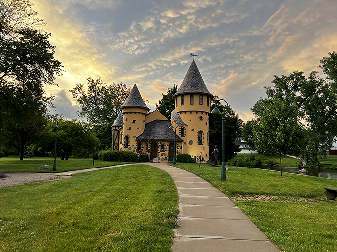 Curwood Castle isn't just whimsical architecture &ndash; it's a fairytale come to life on Michigan soil, complete with storybook turrets against dramatic skies.