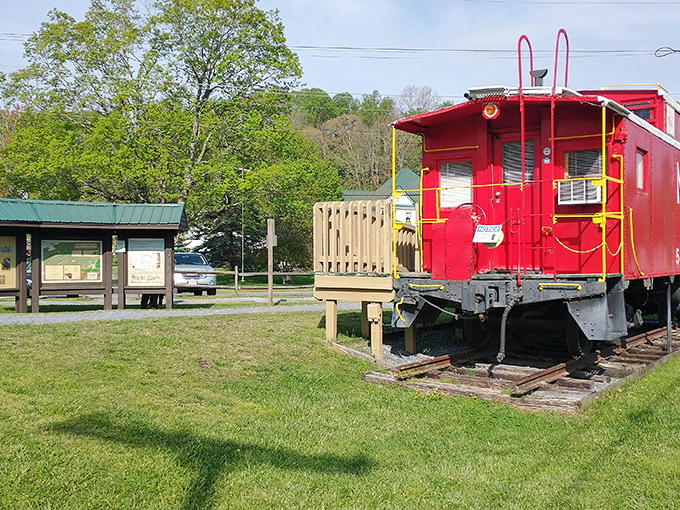 This restored caboose isn't just for show&mdash;it's a nod to Damascus's railroad history and the perfect Instagram spot for train enthusiasts and casual visitors alike.