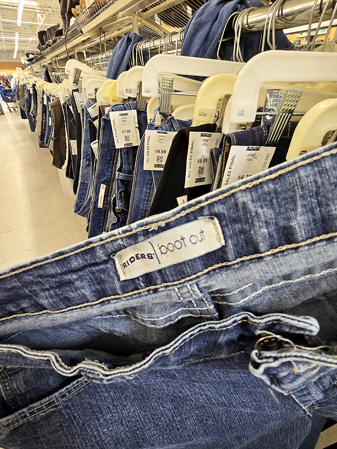 The denim section alone could clothe half of Cincinnati, with rows of Riders boot cuts hanging like blue jean soldiers at attention.