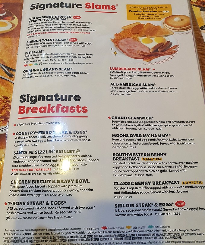 The menu &ndash; a laminated passport to breakfast democracy where pancakes, eggs, and burgers peacefully coexist regardless of what time your watch says.