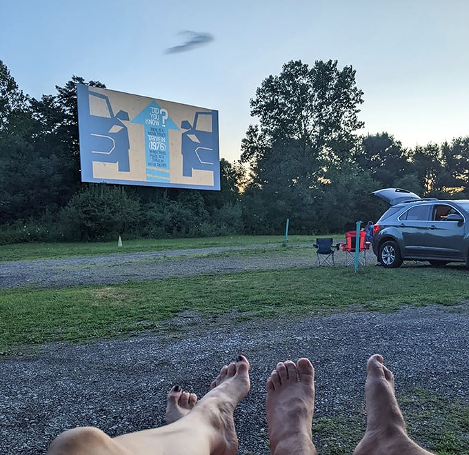 Feet up, worries down. The ultimate movie-watching position at Dependable, where comfort trumps formality every single time.