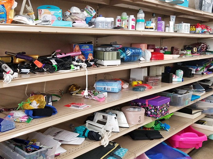 Shelves packed with household gadgets and toys &ndash; the archaeological dig site of modern consumerism where yesterday's must-haves await their second chance.