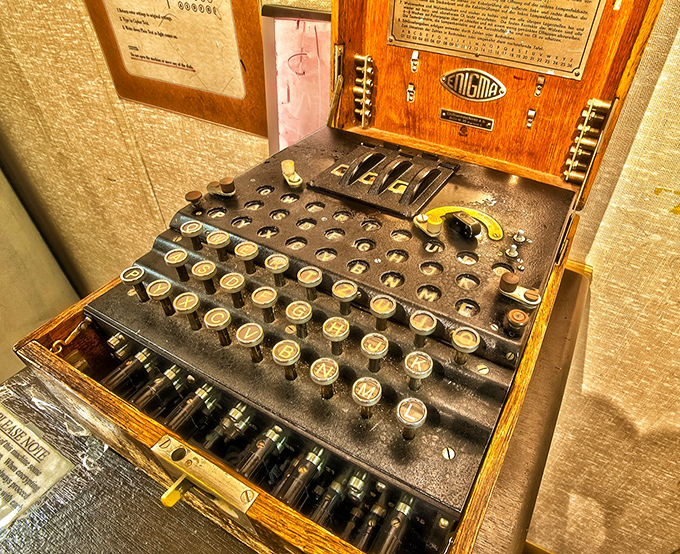 Behold the legendary Enigma machine, where German messages met their match thanks to brilliant Allied codebreakers.