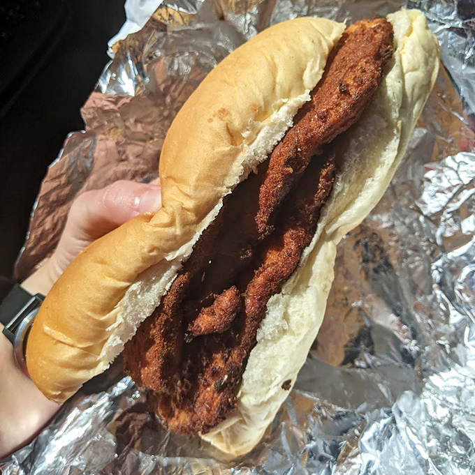 This sandwich isn't just food&mdash;it's architecture. The perfectly seasoned protein nestled in a pillowy bun creates that magical moment when simplicity becomes extraordinary.