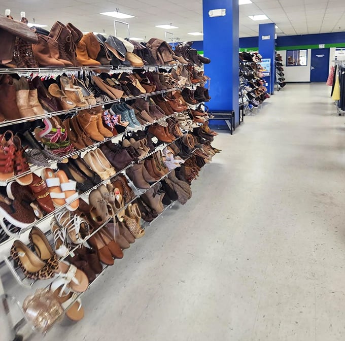 The footwear section—where one person's "these hurt my feet" becomes another's "perfect fit at a perfect price."
