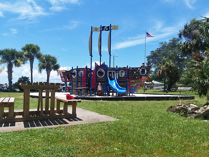 This pirate ship playground proves Port St. Joe takes family fun seriously without breaking anyone's budget.