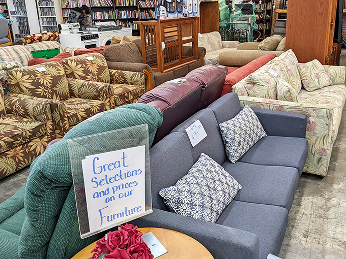 Sofa heaven awaits! That gray mid-century modern piece could be the star of your living room for less than the cost of a fancy dinner.