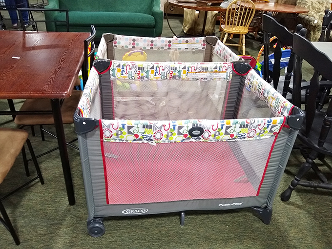 This barely-used Graco playard costs less than a fancy dinner out. Perfect for grandkids' visits without permanently surrendering your guest room.