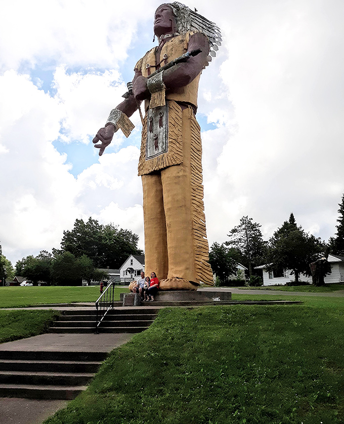 The Hiawatha statue stands tall over Ironwood like a 52-foot reminder that you're definitely not in a cookie-cutter suburb anymore.