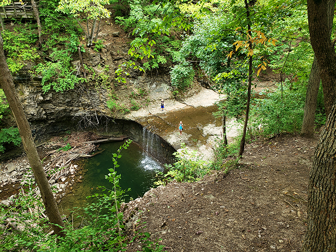 Mother Nature's infinity pool. The limestone ledge creates a perfect pour-over effect that would make any landscape architect green with envy.